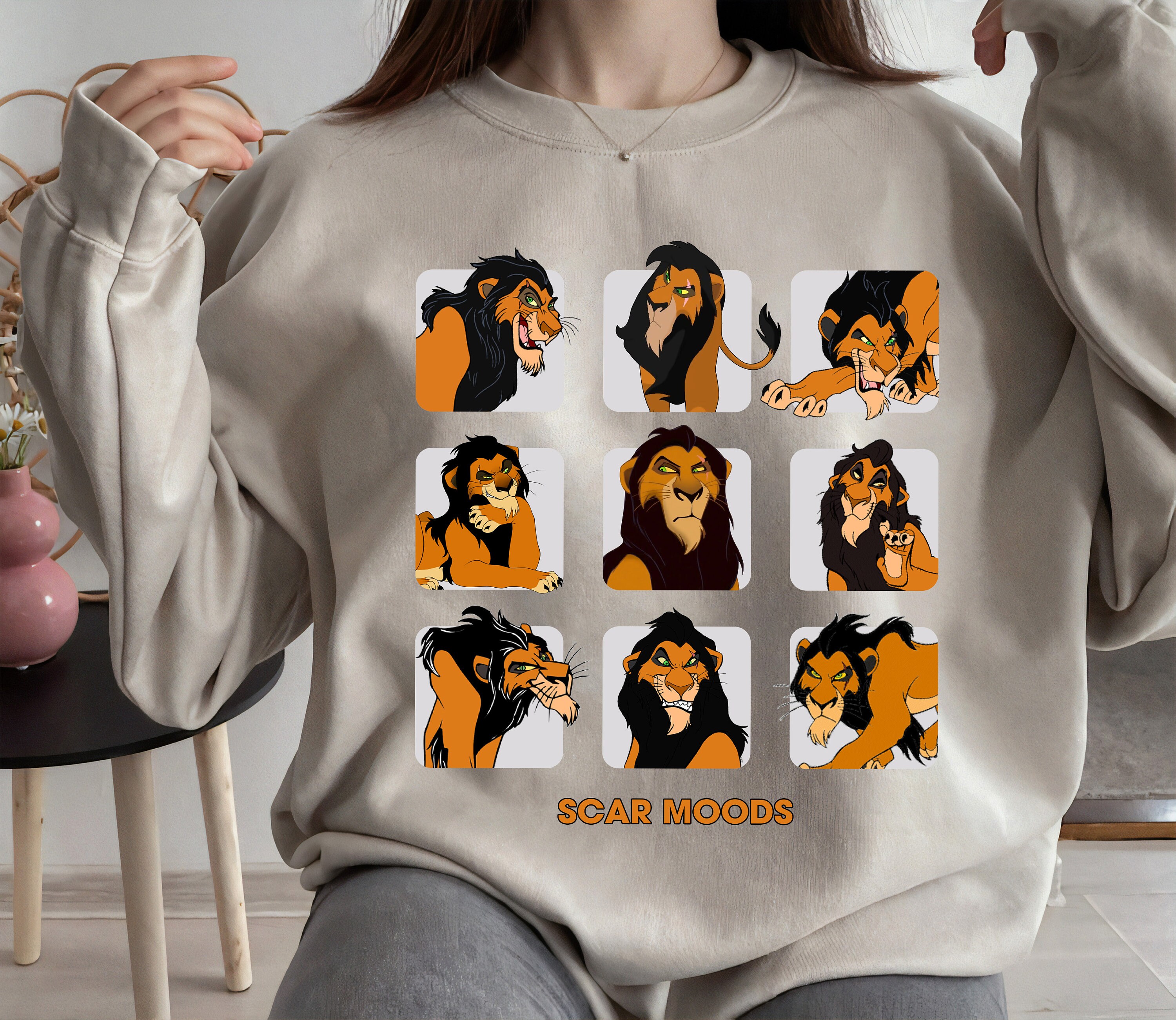 Disney the Lion King Scar Moods Poster T-shirt, Emotions of Scar Tee ...