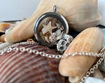 SEASHELL LOCKET Necklace 925 Sterling Silver on Custom - Etsy