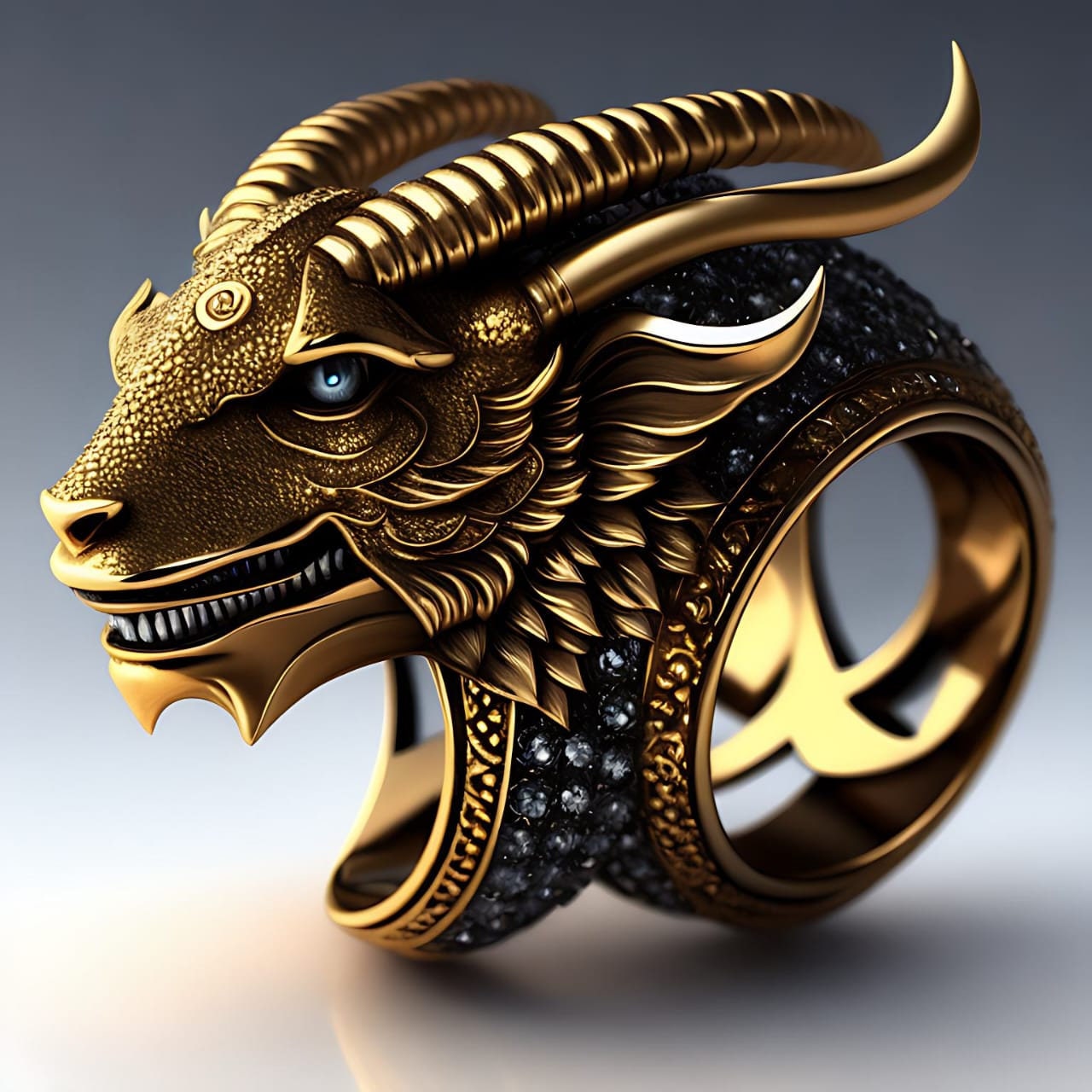 Goat Ring baphomet Silver Goat Ring Head Ram Sterling Silver - Etsy