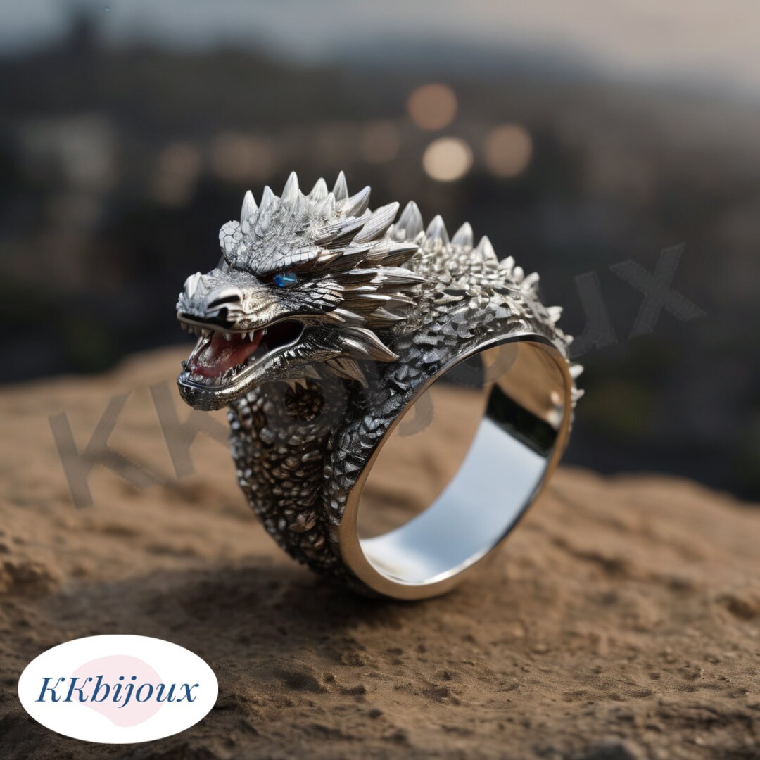 Dragon Ring godzilla Ring Head Godzilla Sterling Silver - Etsy