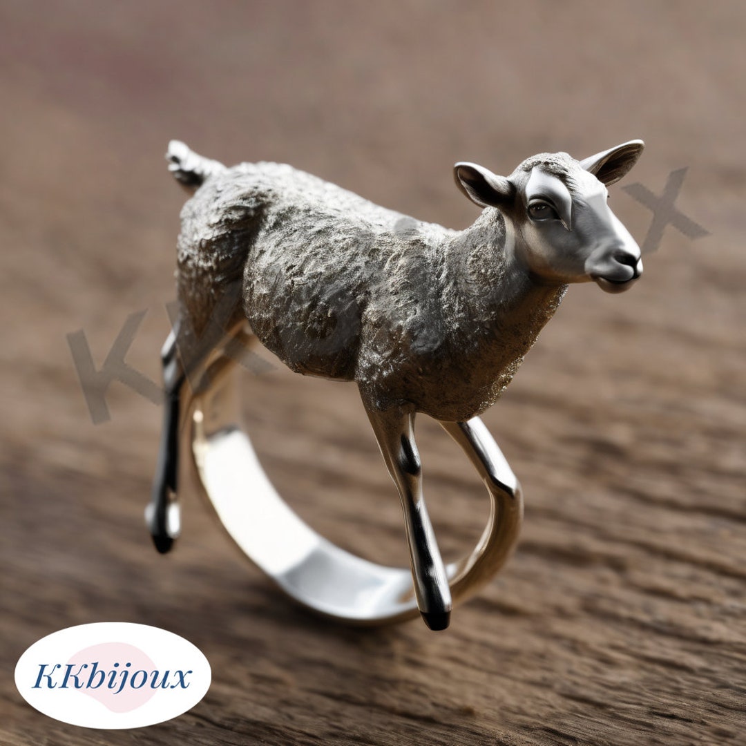Lamb Ring ,baphomet Silver Goat Ring Head Ram Sterling Silver Ring ...