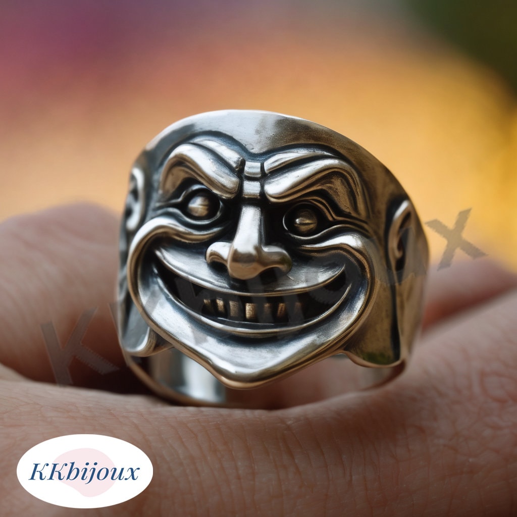 Troll Face Ring 925 Sterling Silver Internet Meme Inspired - Etsy