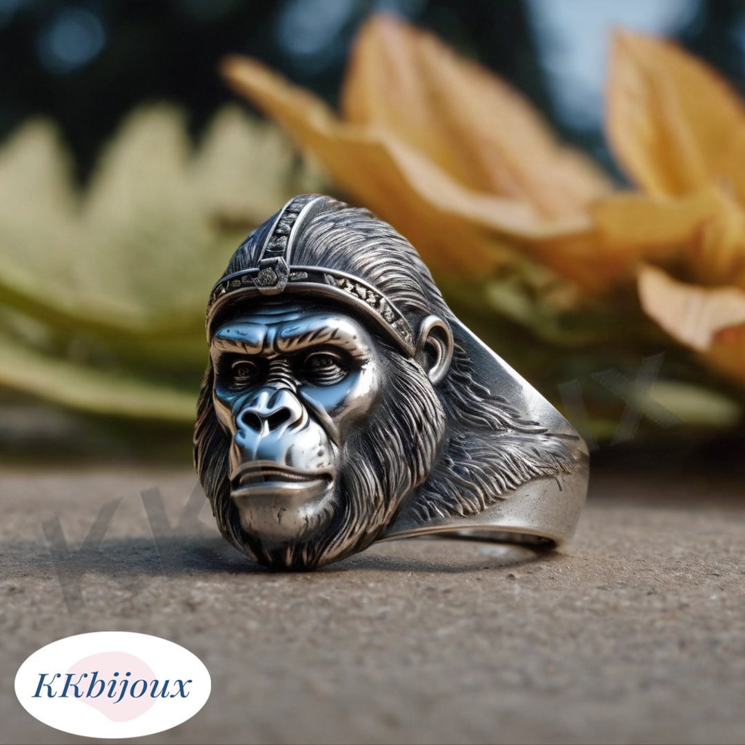 King Kong Gorilla Head Men Ring Ape Monkey Ring King Kong - Etsy