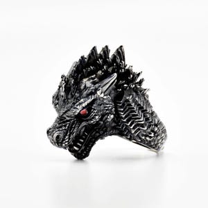 Dragon Ring ,godzilla Ring Head, Godzilla Sterling Silver Ring, Animal ...