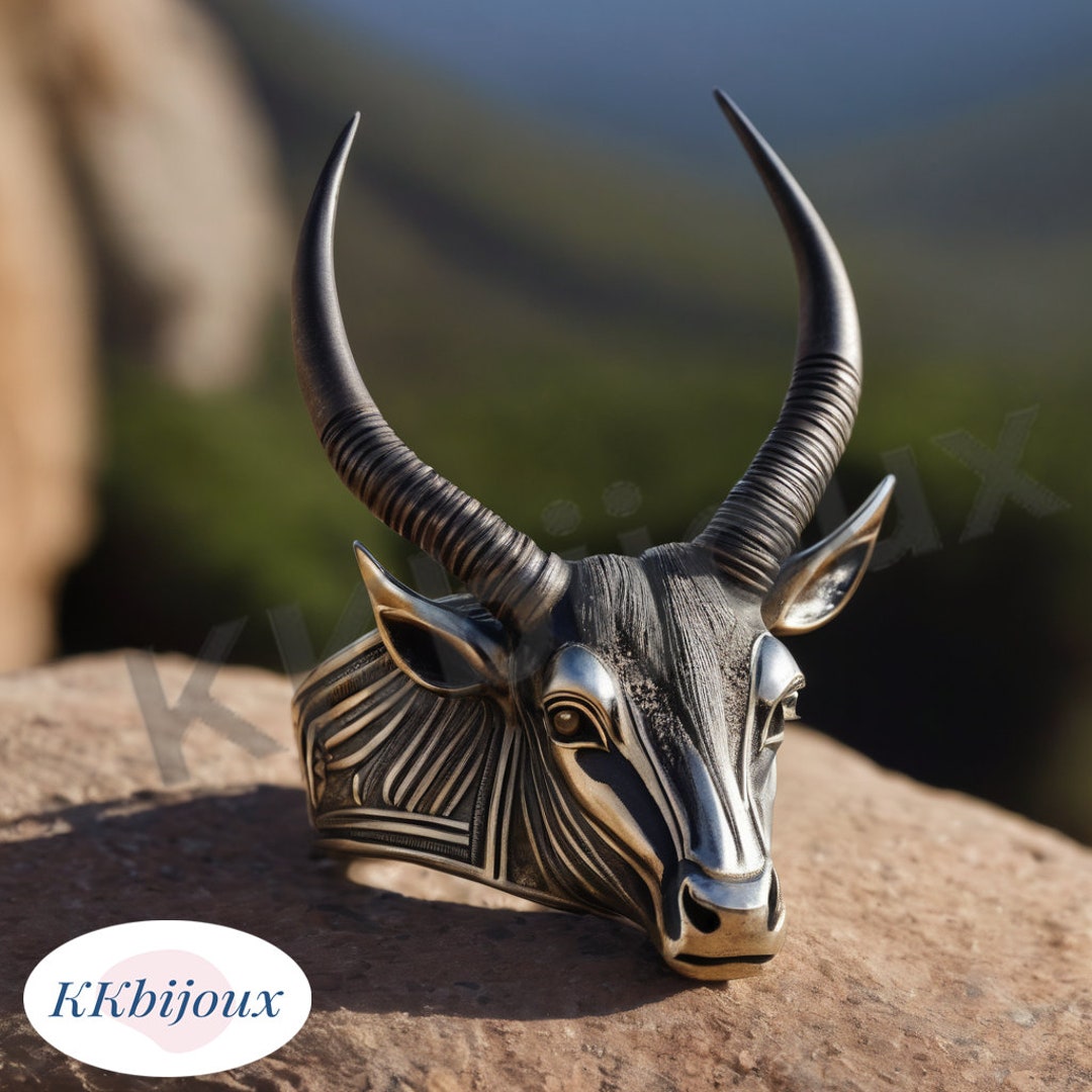 Goat Ring baphomet Silver Goat Ring Head Ram Sterling Silver - Etsy