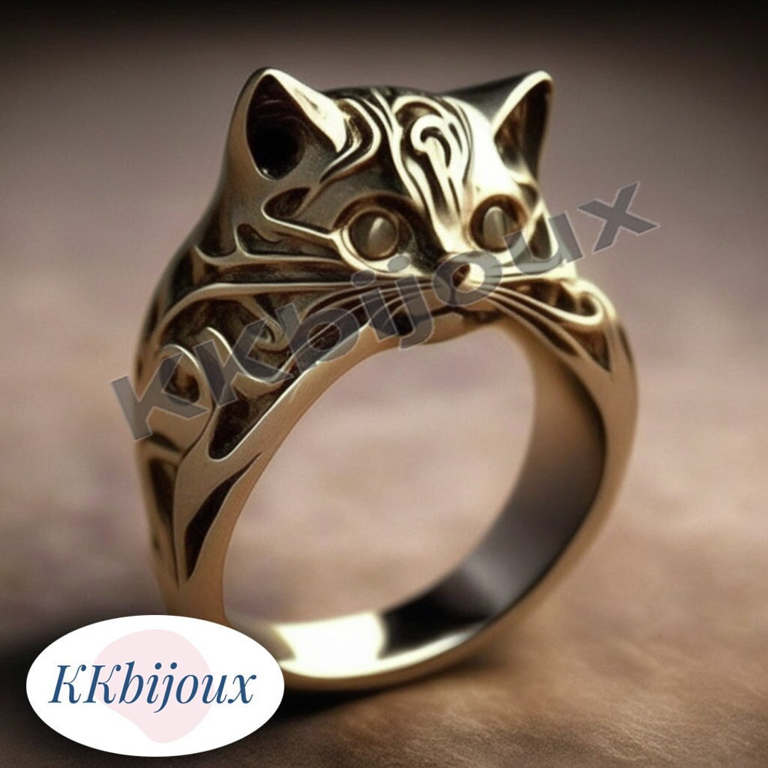Sterling Silver Cat Ring, Pet Ring, Cat Totem Ring, Cat Lover Gift ...