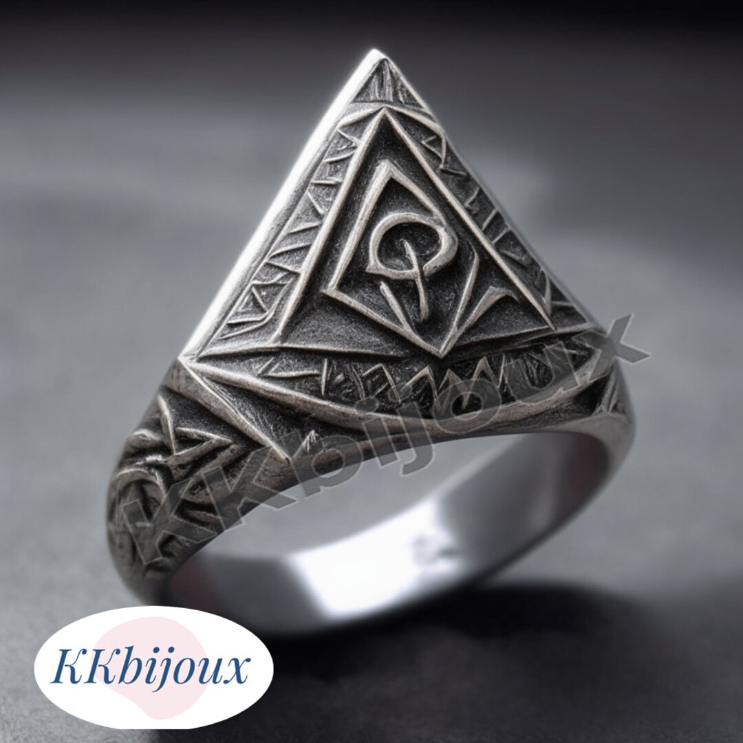 25 Sterling Silver Illuminati Men Ring，illuminati Group Ring ,handmade ...