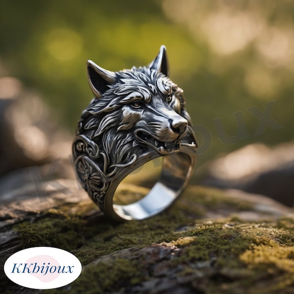 Wolf Ring - Etsy
