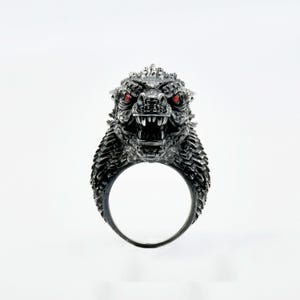 Dragon Ring ,godzilla Ring Head, Godzilla Sterling Silver Ring, Animal ...