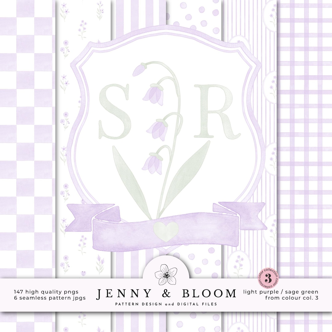 Wedding Watercolor Crest Purple Wedding Clipart Png Watercolor Clipart ...