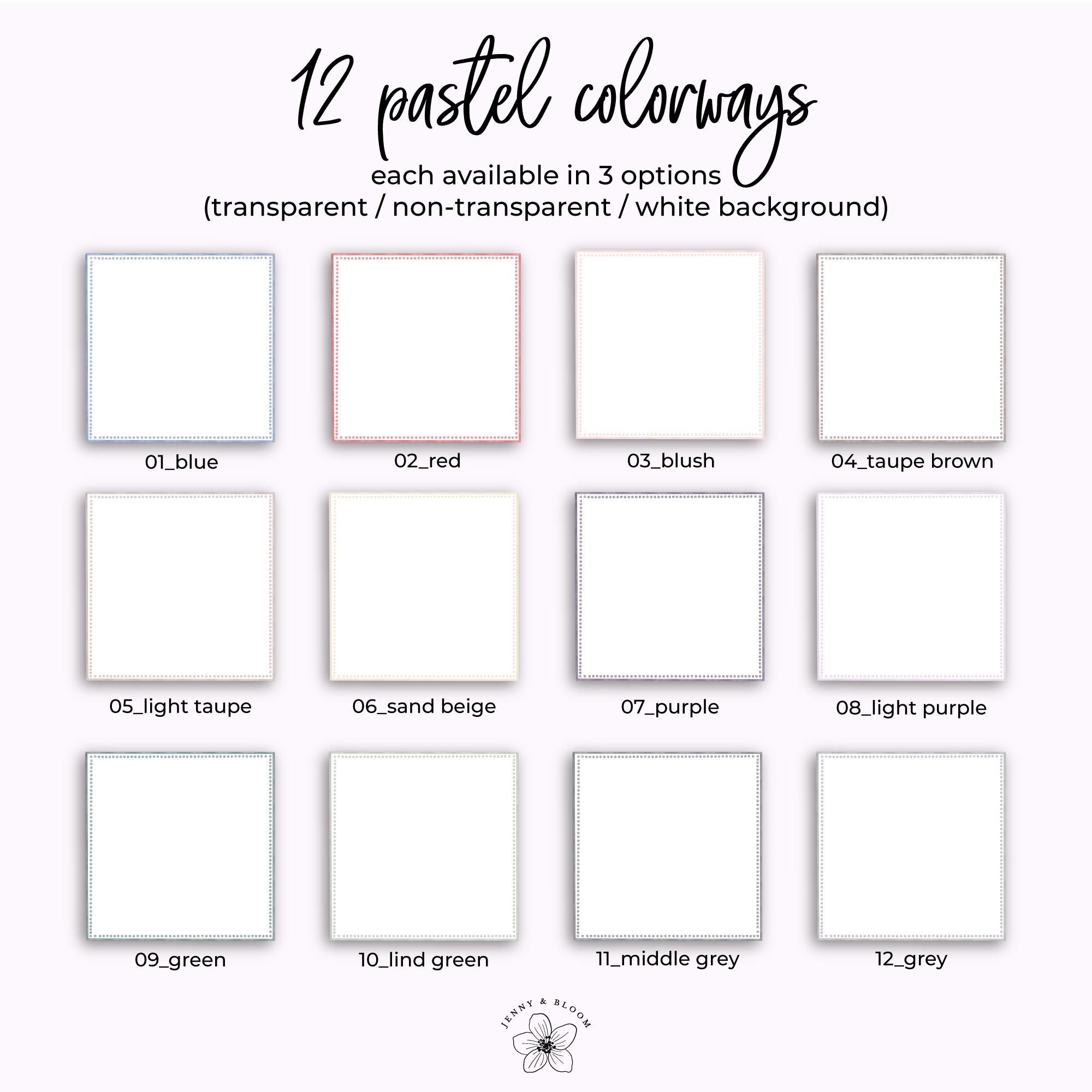 Watercolor Square Frames Clipart Set| Pastel Border Pngs for ...