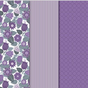 Lilac Purple Floral Digital Paper Pack | Seamless Floral Patterns for ...