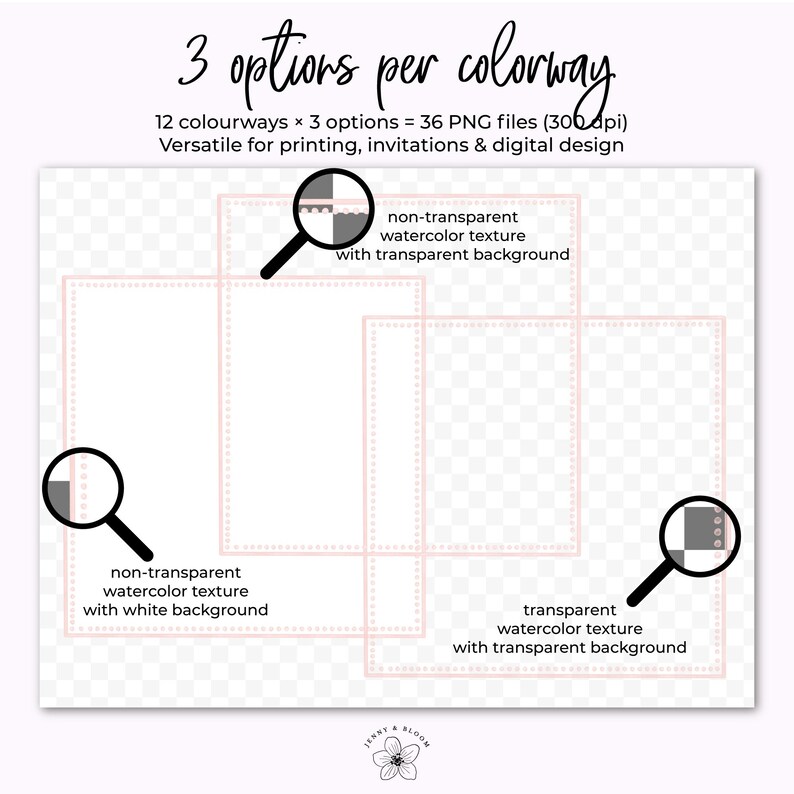 Watercolor Square Frames Clipart Set| Pastel Border Pngs for ...