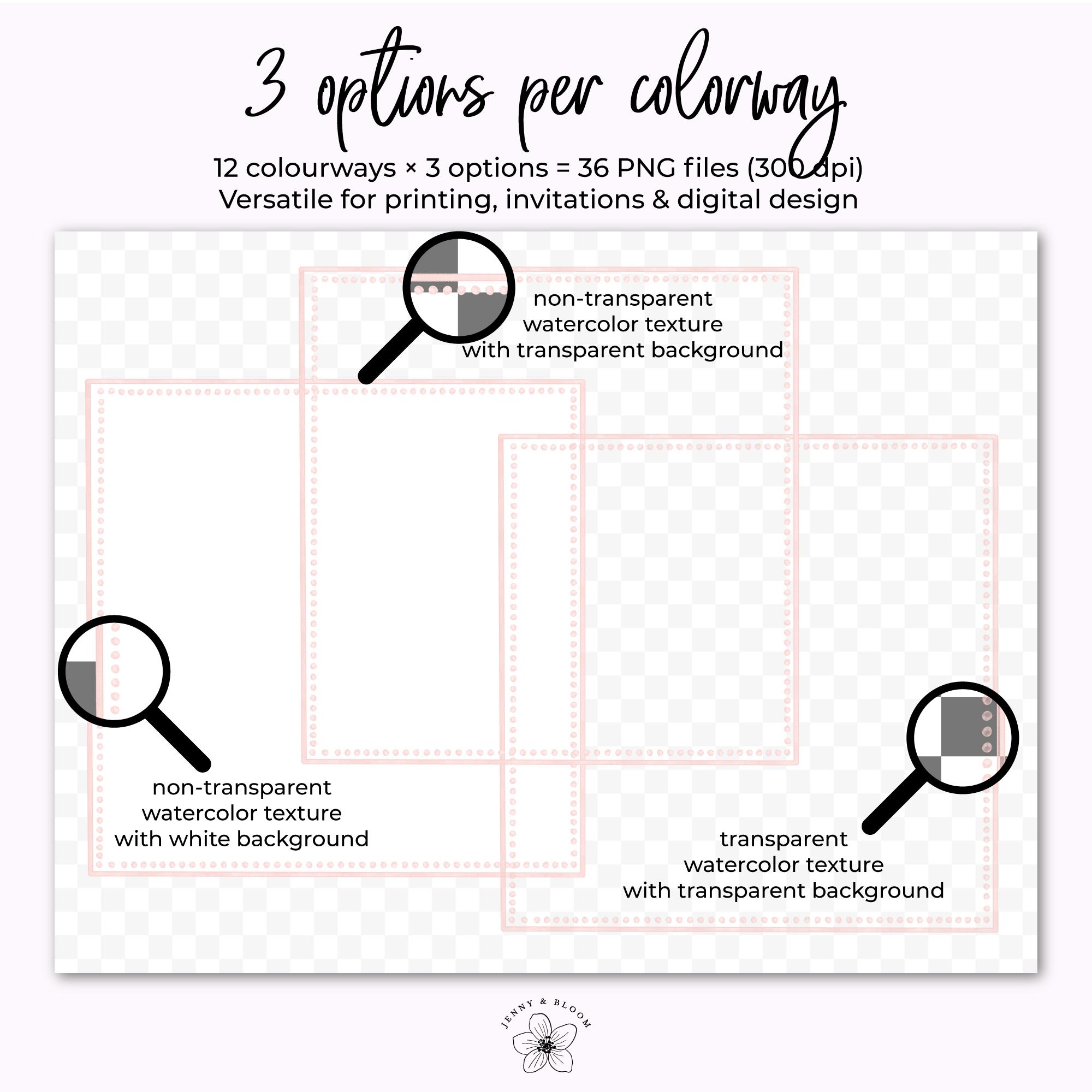 Watercolor Square Frames Clipart Set| Pastel Border Pngs for ...