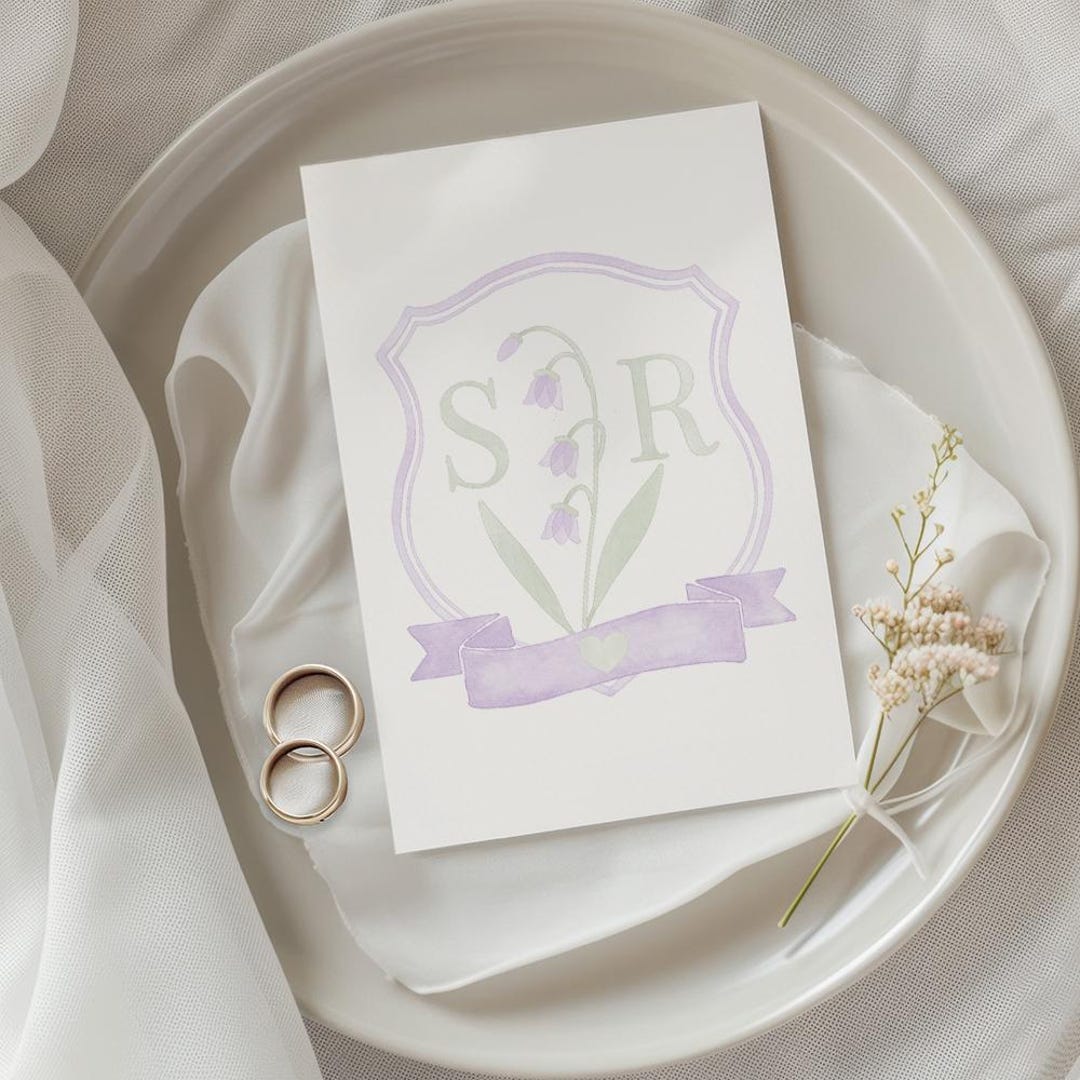 Wedding Watercolor Crest Purple Wedding Clipart Png Watercolor Clipart ...