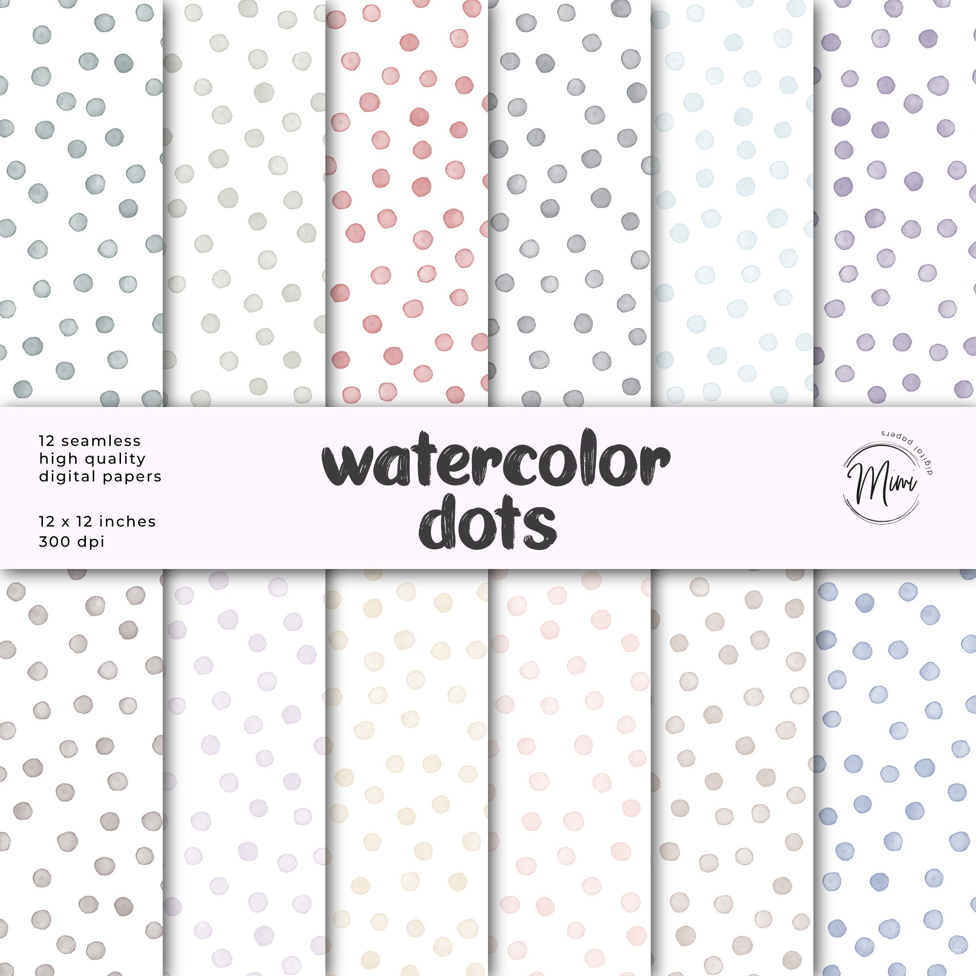 Seamless Watercolor Dots Pattern Design Polka Dot Background Abstract ...