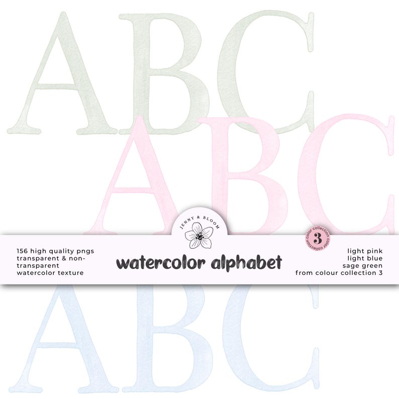 Watercolor Alphabet Watercolor Letter Clipart Png Watercolor Abc ...