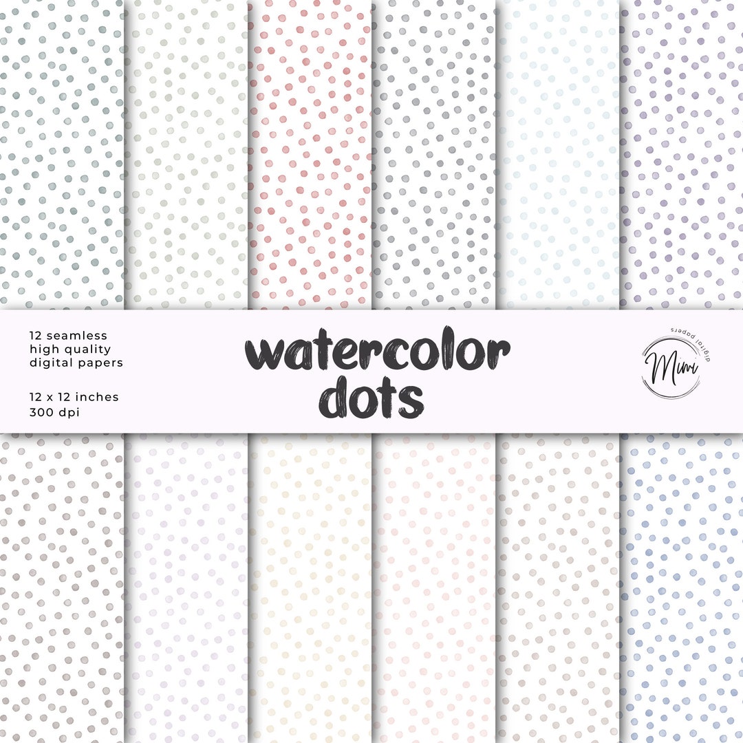 Seamless Watercolor Dots Pattern Design Polka Dot Background Abstract ...