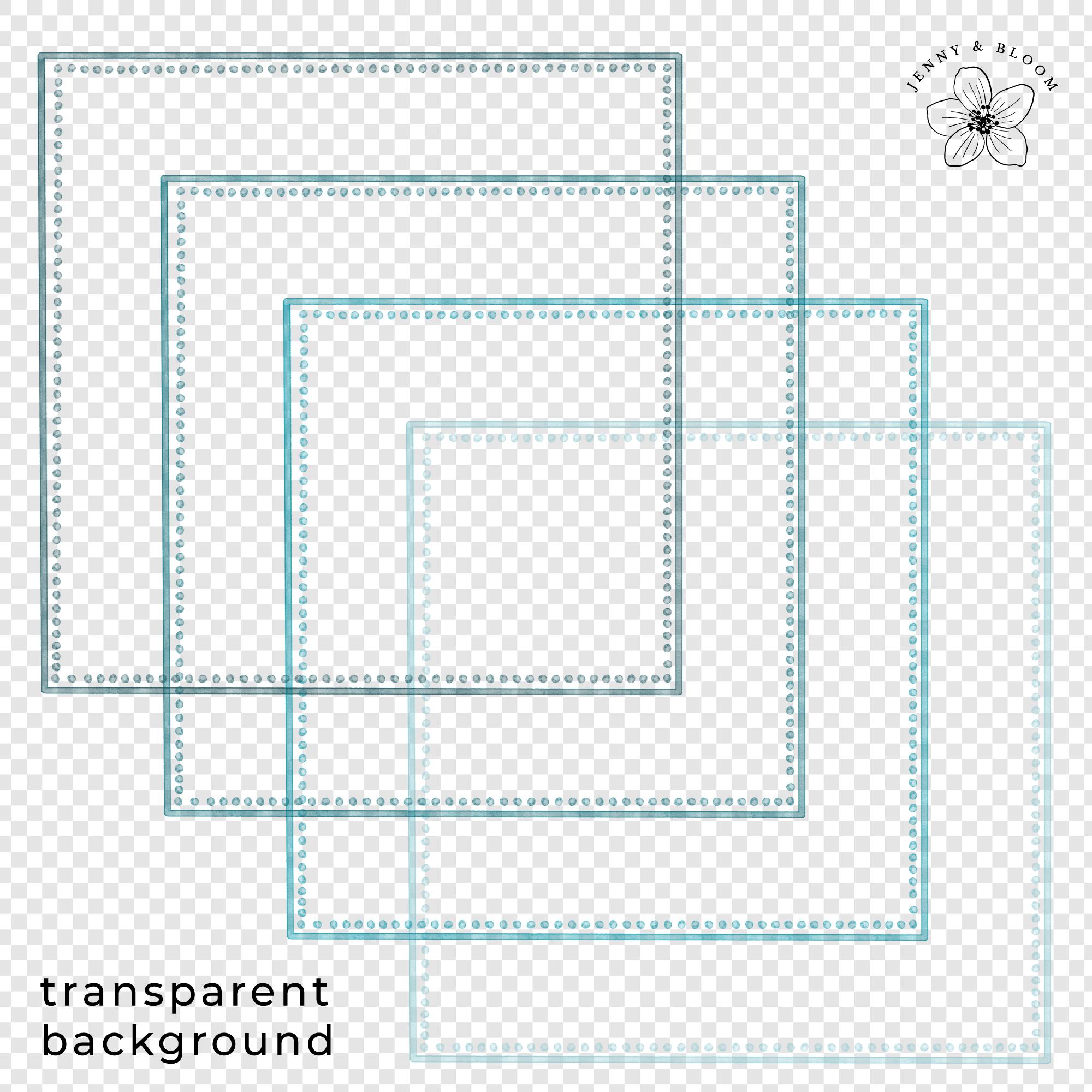 Basic Watercolor Squared Border Design Frame Clipart Abstract ...