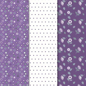 Lilac Purple Floral Digital Paper Pack | Seamless Floral Patterns for ...