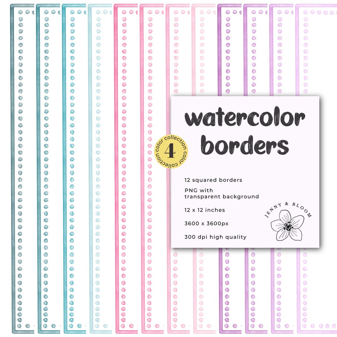 Basic Watercolor Squared Border Design – Frame Clipart - Abstract ...