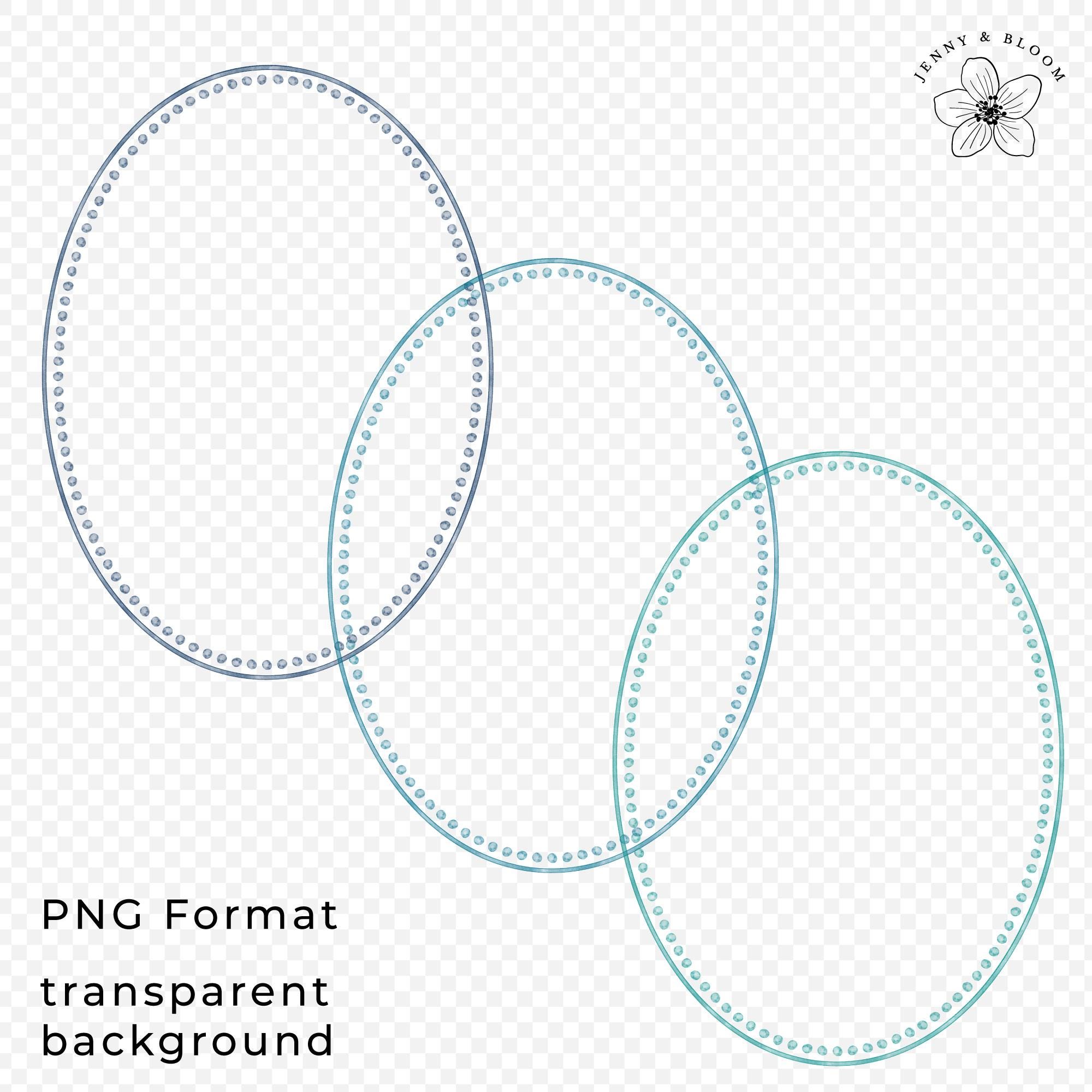 Watercolor Oval Frames Clipart: Rainbow Stripe & Dots (digital Download ...