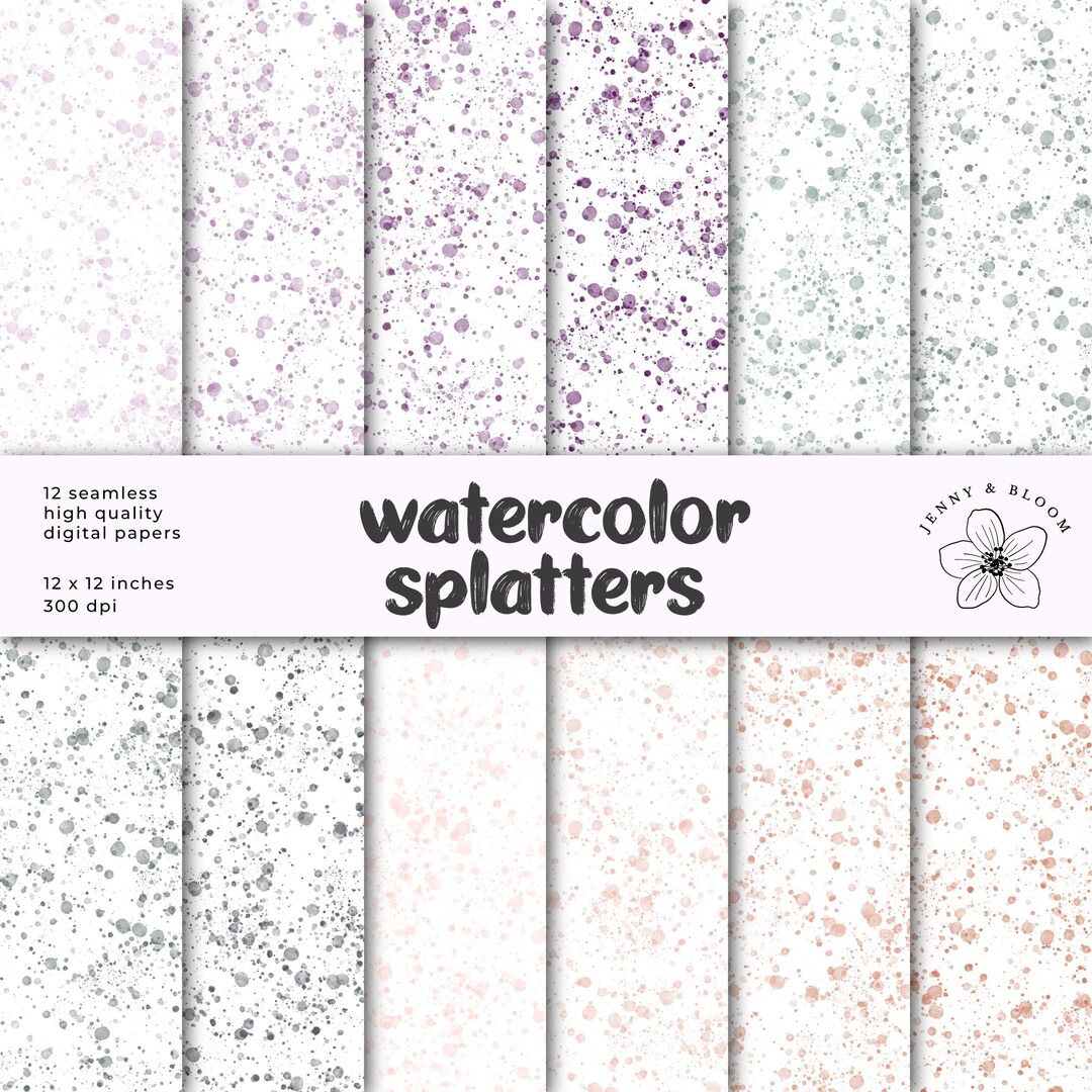 Watercolor Splatter Pattern Design – Splash Dot Background- Abstract ...