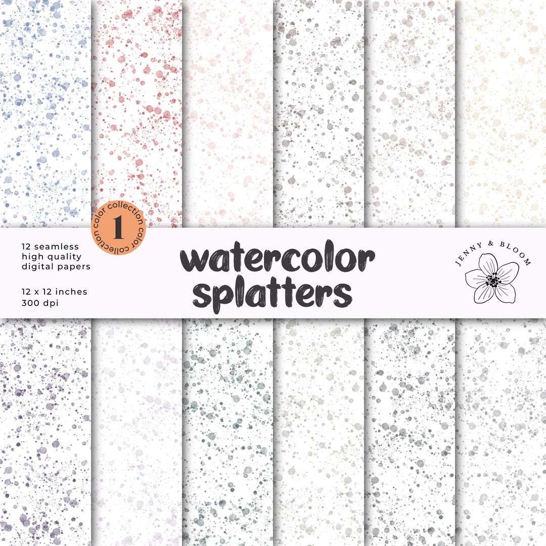 Watercolor Splatter Pattern Design – Splash Dot Background- Abstract ...