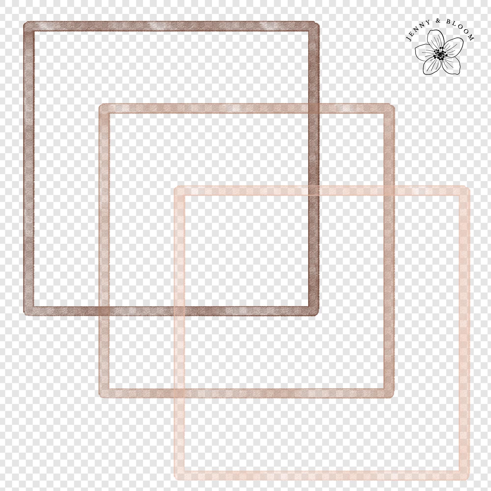 Christmas Watercolor Border Clipart: Square Stripe Frames (digital ...