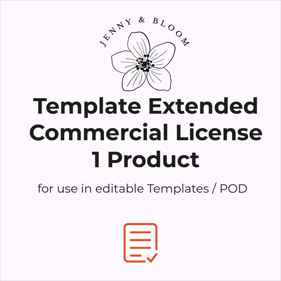 Template Extended Commercial License – for One Product From Jenny ...