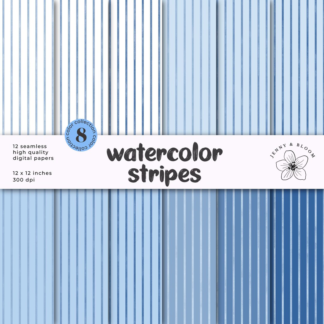 Seamless Watercolor Stripe Pattern Design – Striped Background ...