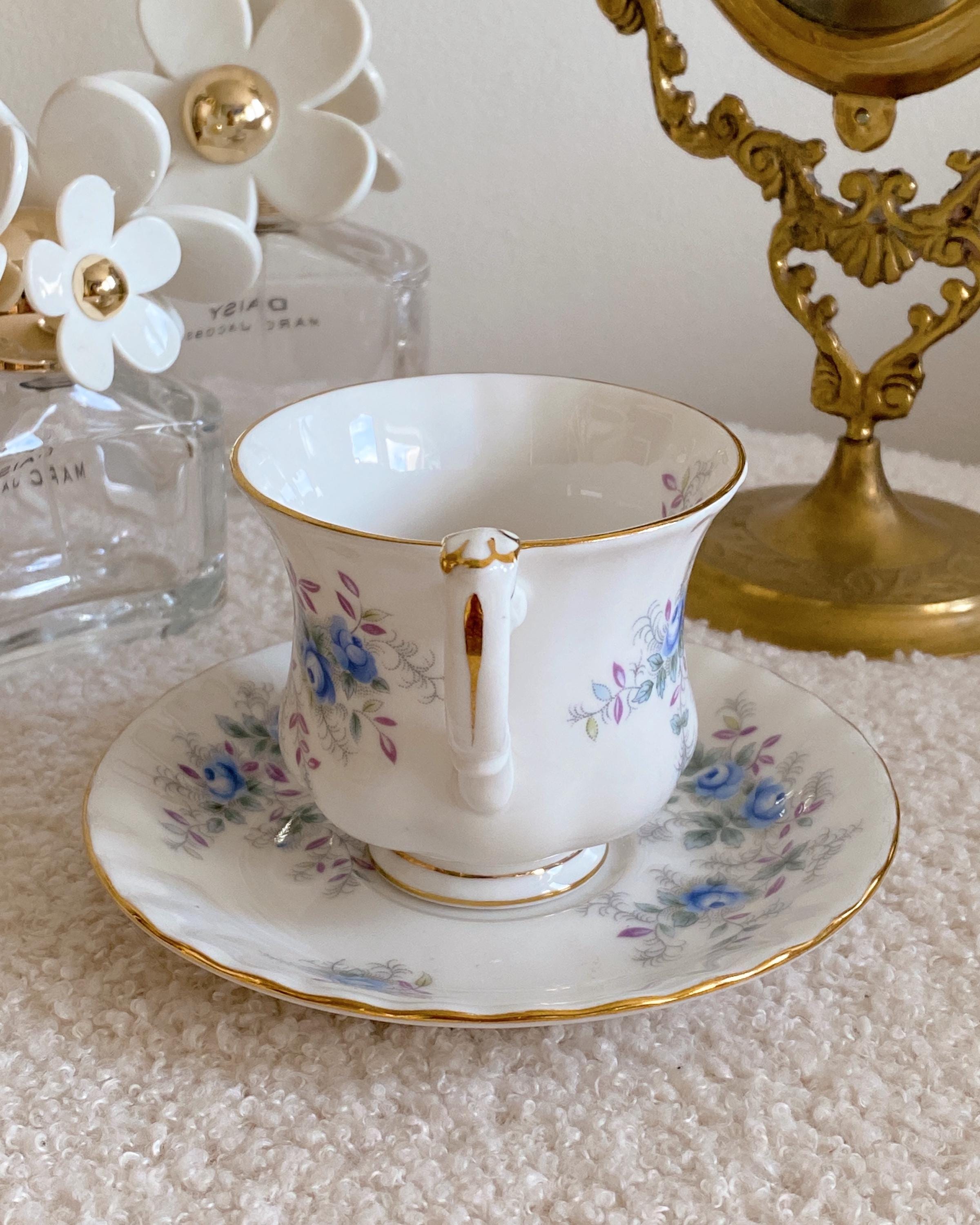 Vintage Royal Albert Blue Blossom Floral Blossom Cup Saucer Set With ...