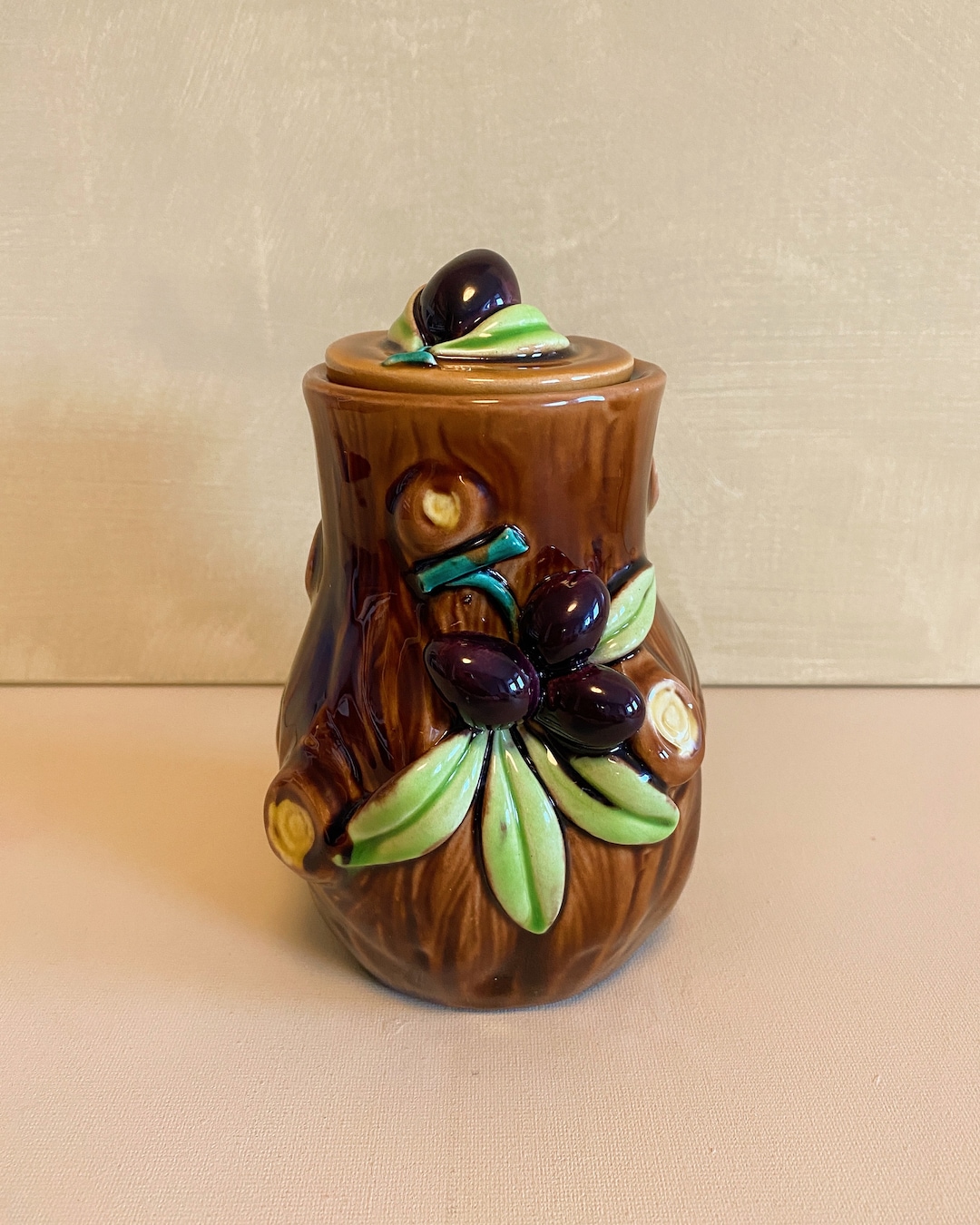 Vintage French A Ferlay Vallauris Glazed Olive Pot Jar, French Ceramic ...