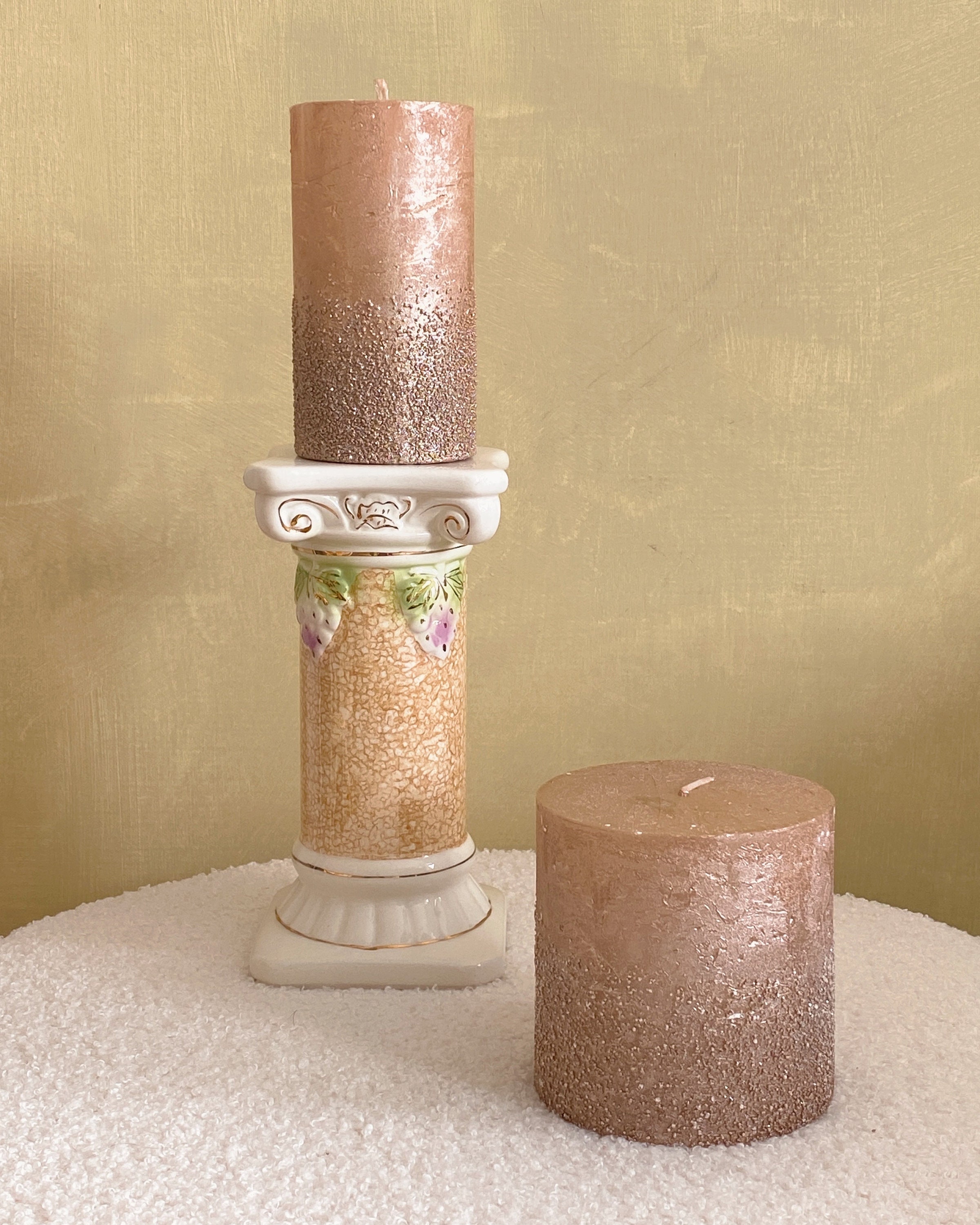 Vintage Greek Ionic Pillar Candle Holder Pair With Grape Detailing ...