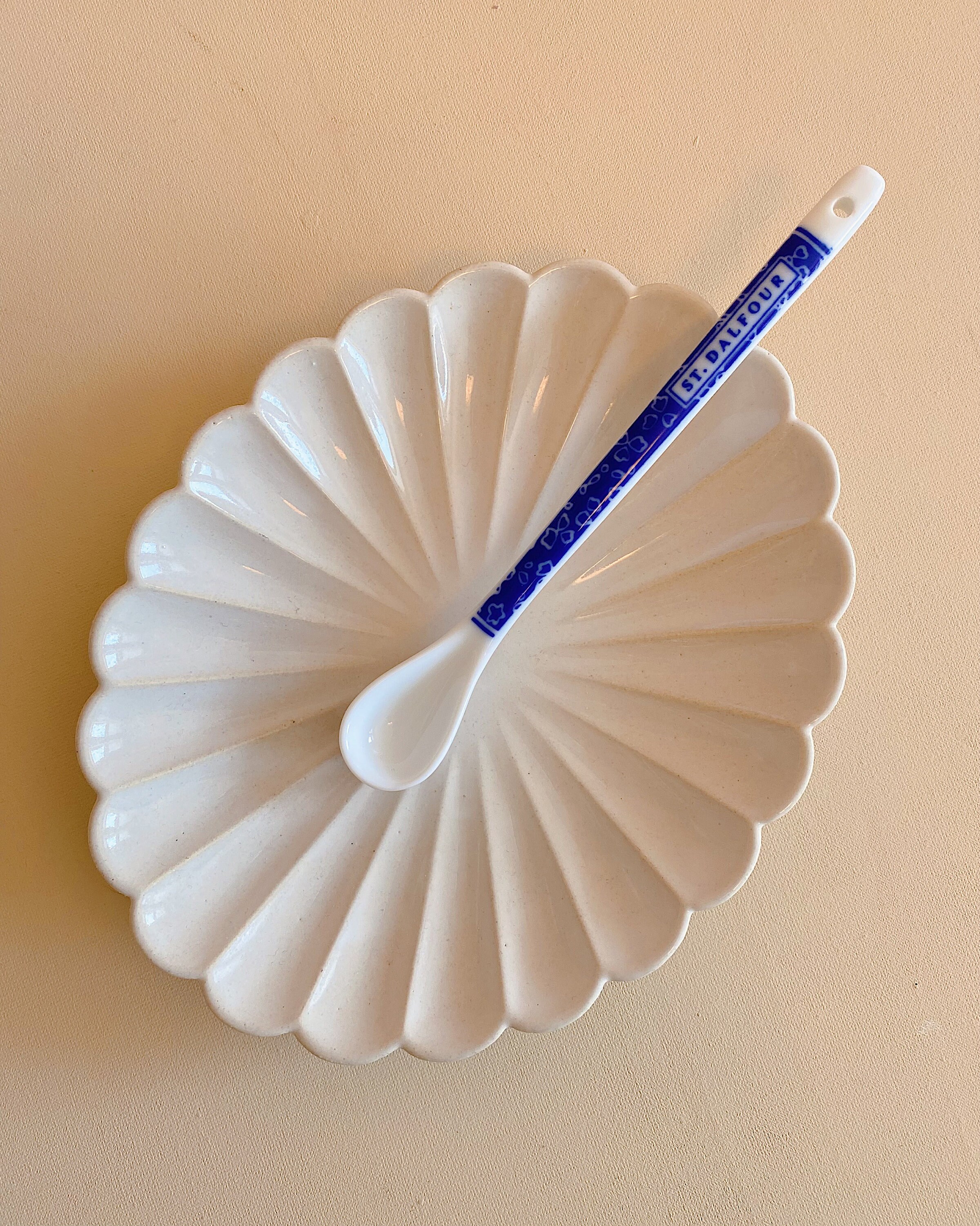 St Dalfour Porcelain Spoon, Blue and White French Pottery, Jam Spoon ...