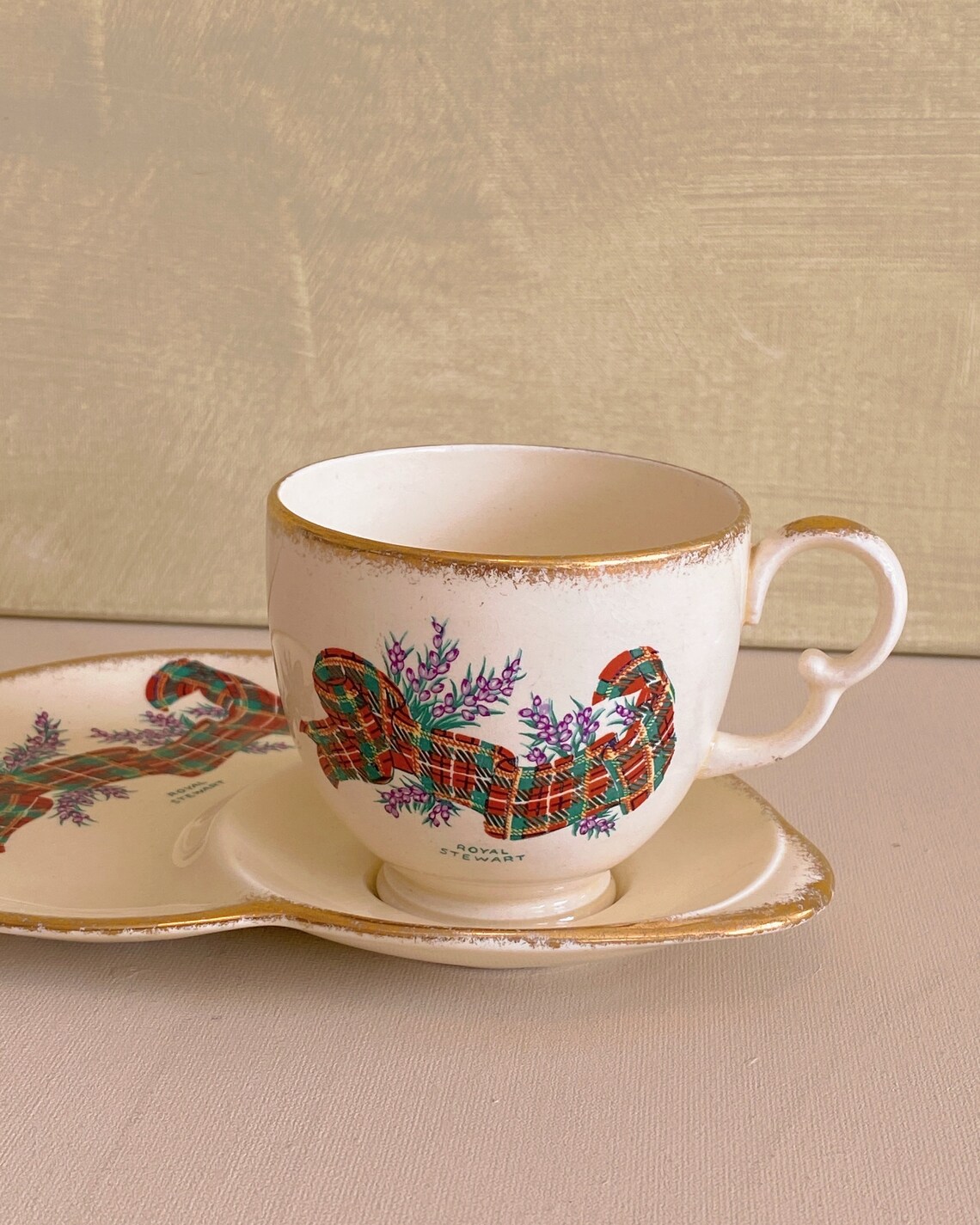 Vintage Crown Devon Tartan Series Royal Stewart Tennis Cup Saucer Set ...