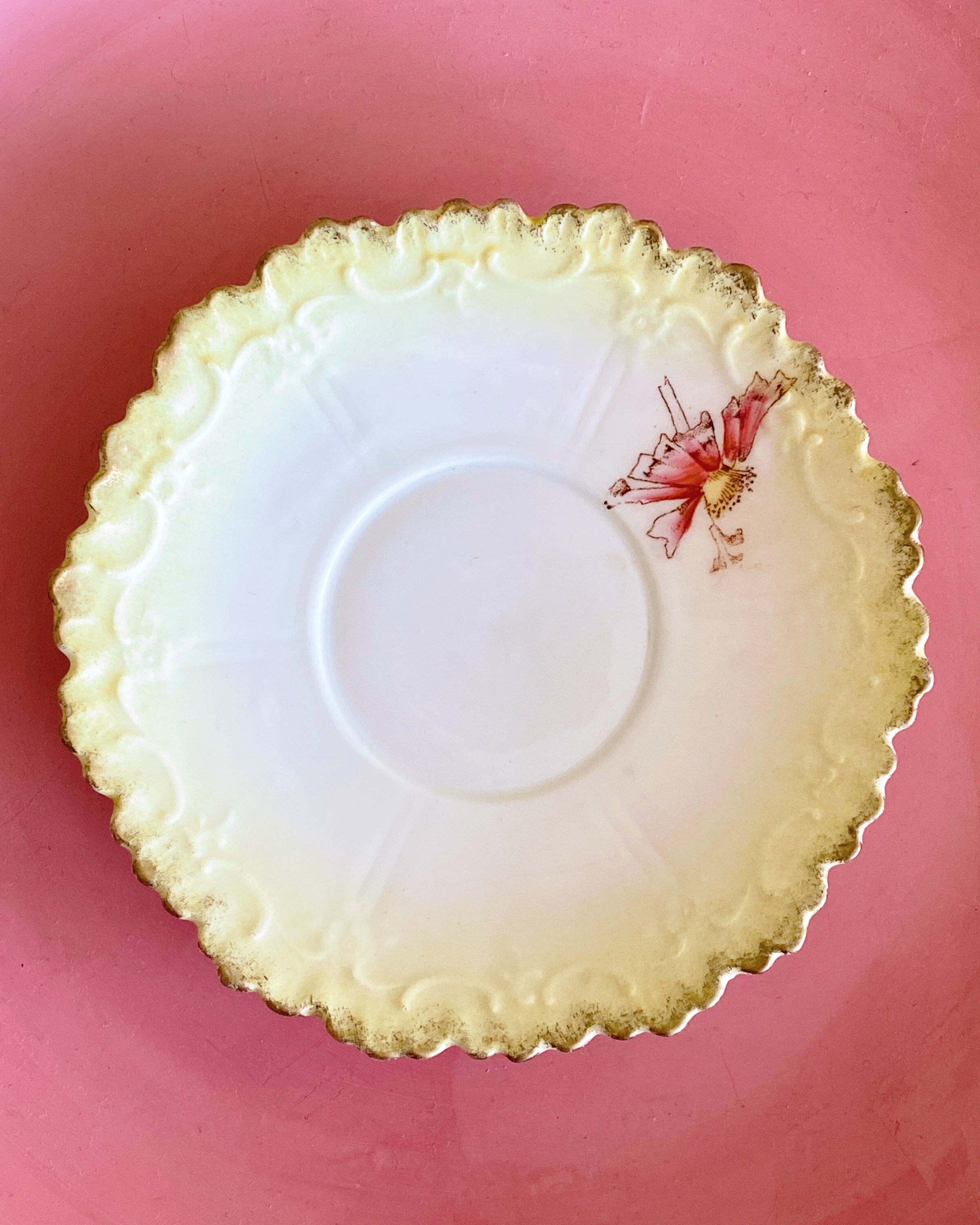 Antique Prussian Pastel Green Tea Set, 6 Persons Set With Pink Flowers ...