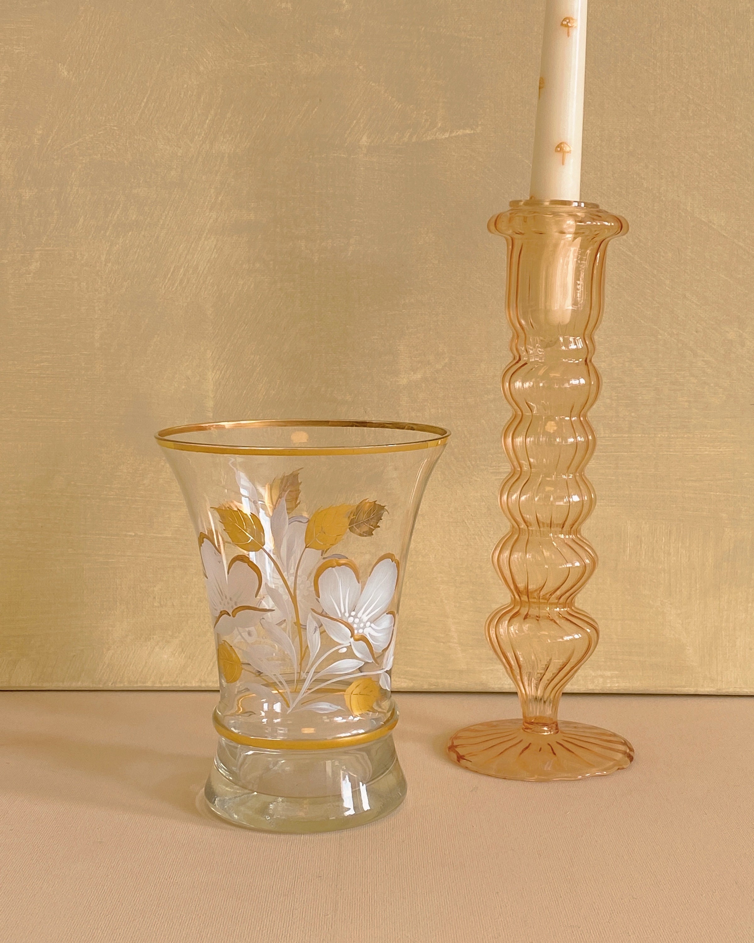 Vintage Art Nouveau Opulent Glass Flower Vase With Hand - Etsy