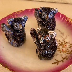 Vintage Cloisonne Koala Bear Figurine, Handmade and Hand Painted Enamel ...