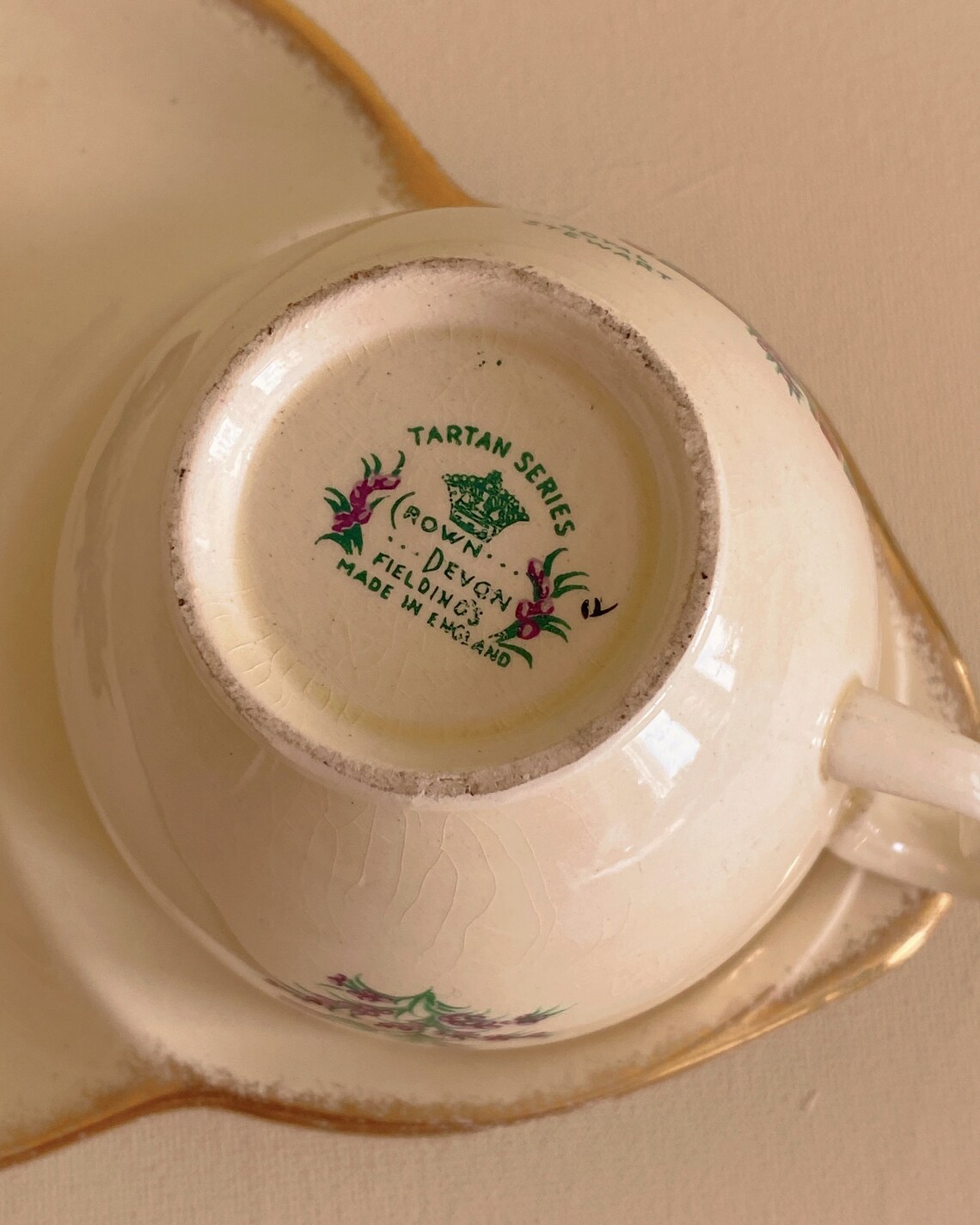 Vintage Crown Devon Tartan Series Royal Stewart Tennis Cup Saucer Set ...