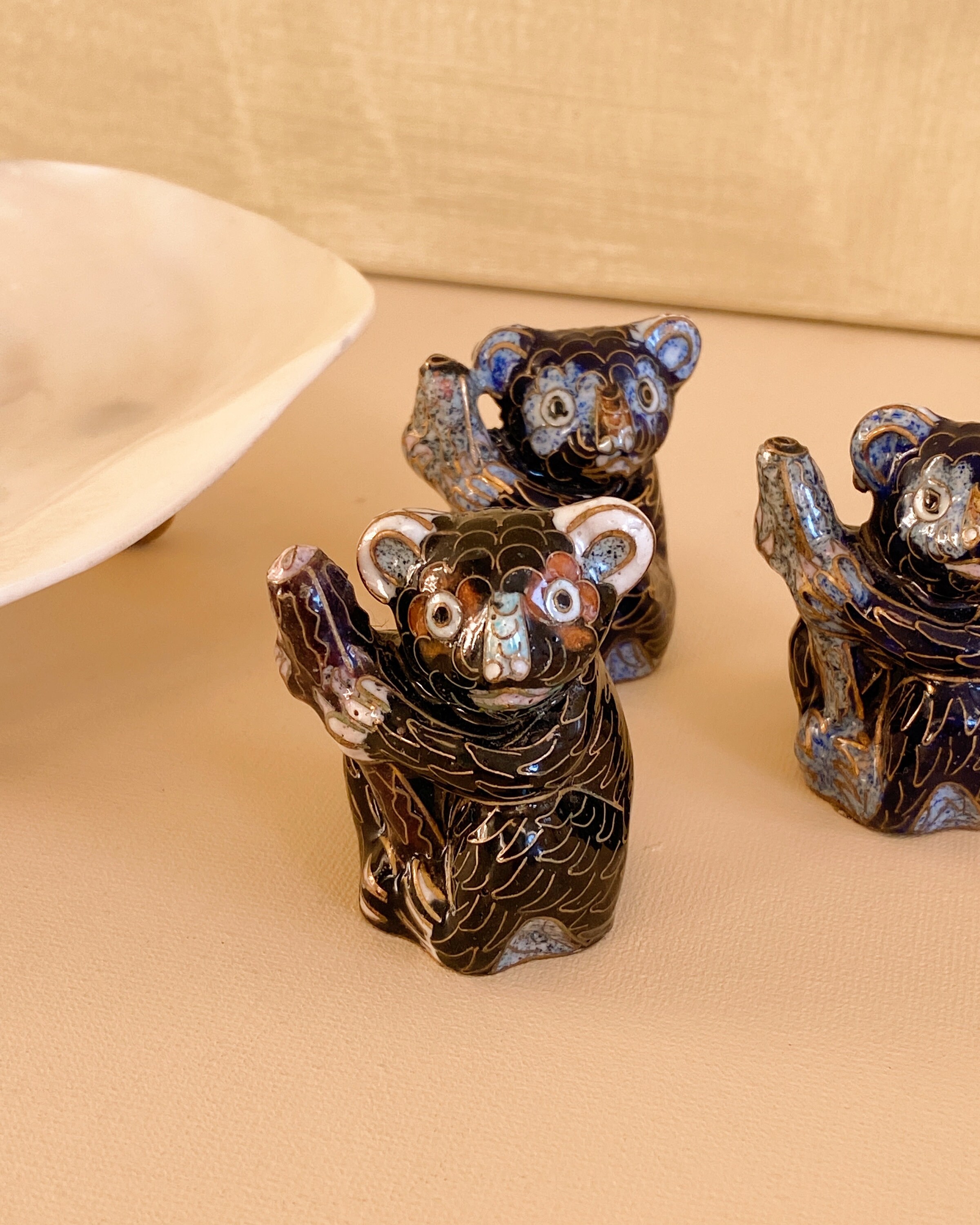 Vintage Cloisonne Koala Bear Figurine, Handmade and Hand Painted Enamel ...