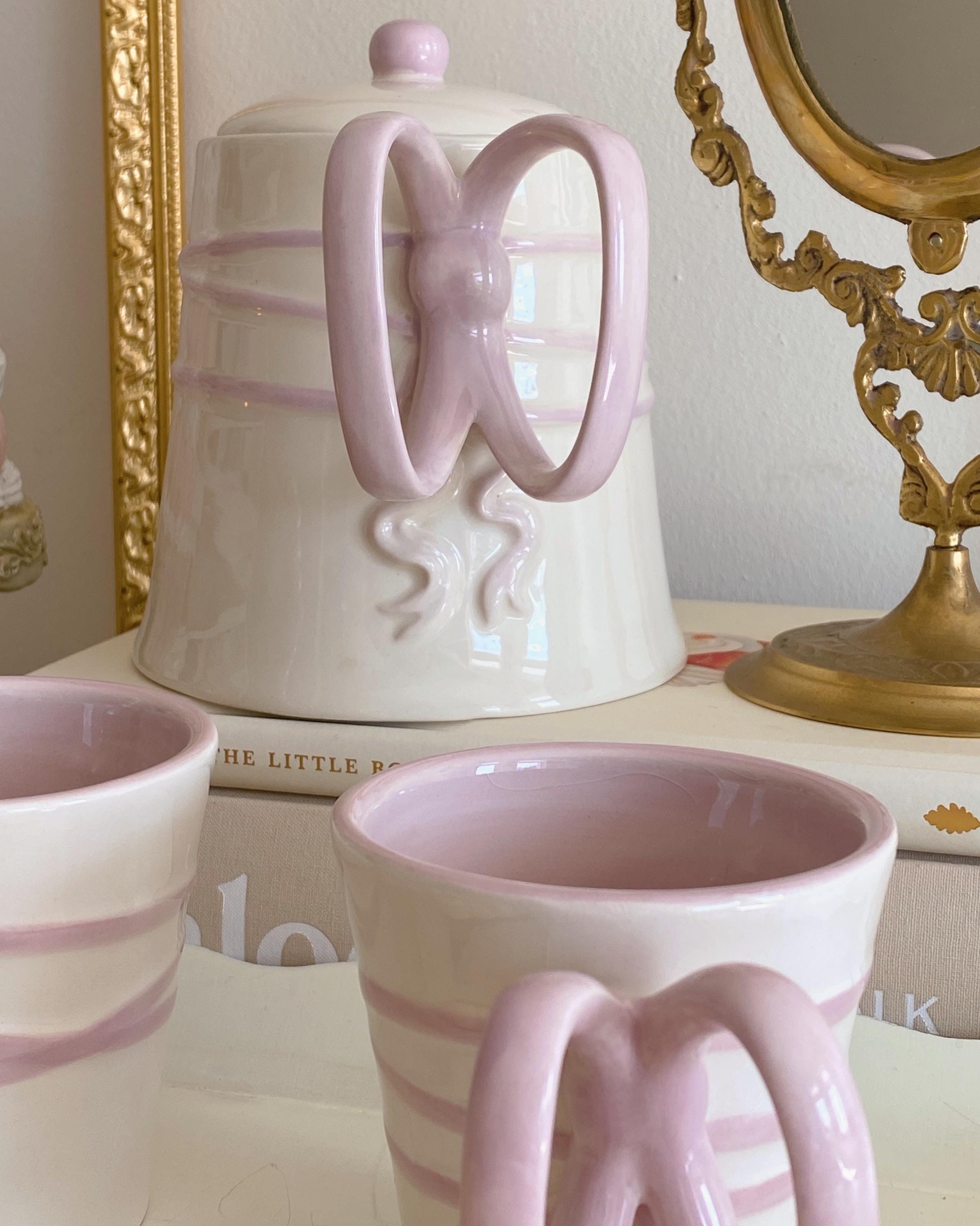 Vintage Pink Bow High Tea Set, French, Teapot, Mug, Coquette Tea Party ...