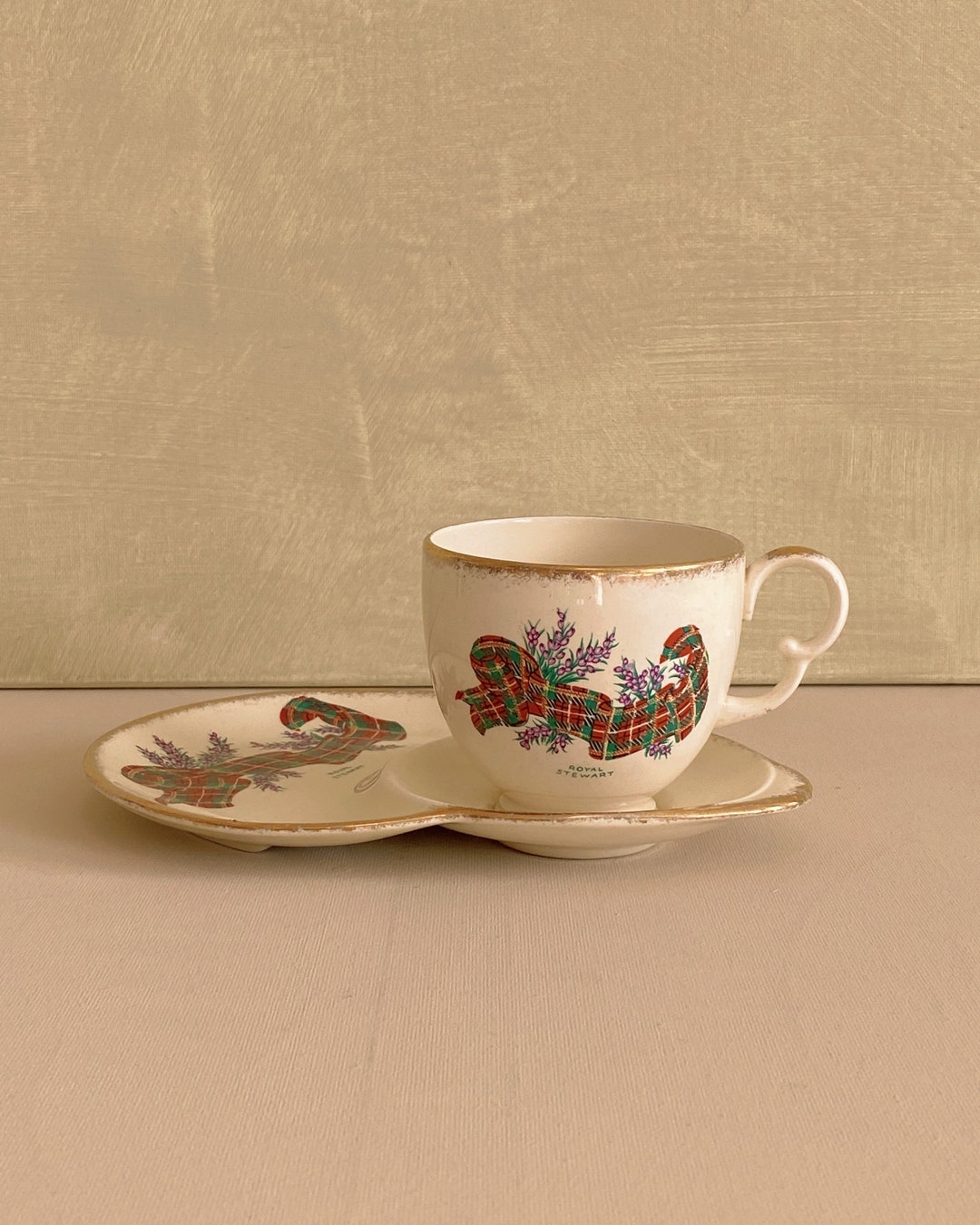 Vintage Crown Devon Tartan Series Royal Stewart Tennis Cup Saucer Set ...