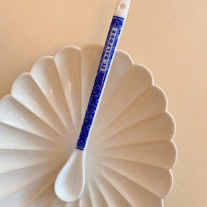 St Dalfour Porcelain Spoon, Blue and White French Pottery, Jam Spoon ...