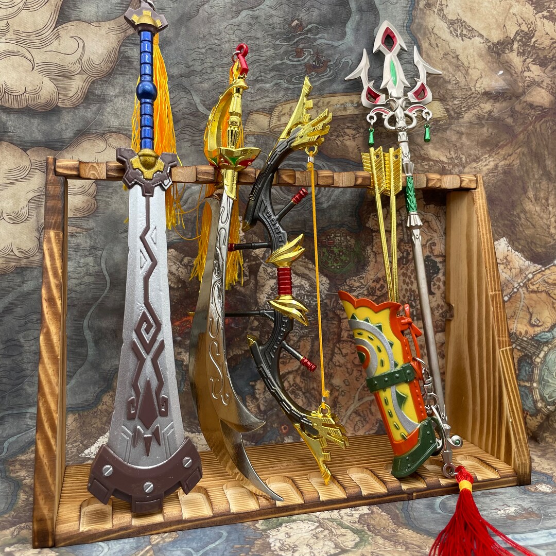 Zelda Link All Champions Weapons Set Ceremonial Trident 18cm Sword ...