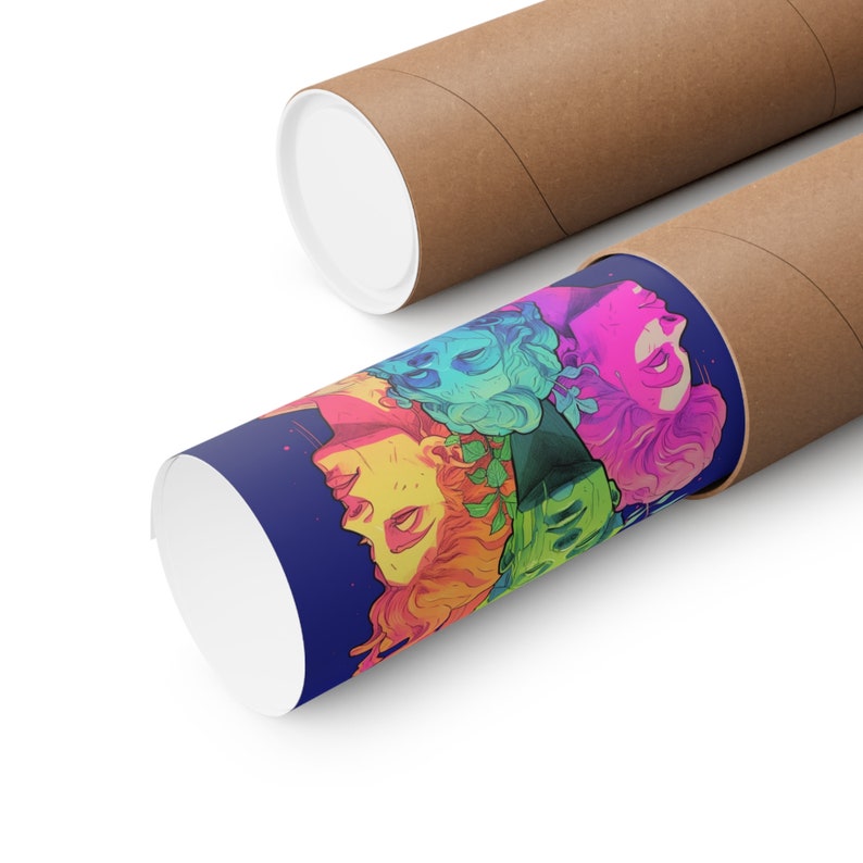 Harmony in Diversity: Greek God Statues Print Celebrating the Beauty of ...