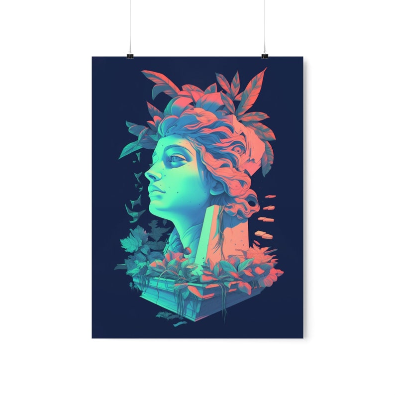 Empowered Blooms: Greek Goddess Statue Print Inspiring Self-confidence ...