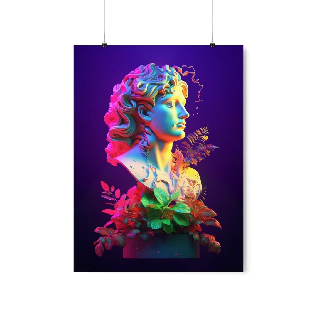 Radiant Pride: Greek God Statue Print Celebrating Same-sex Romantic and ...