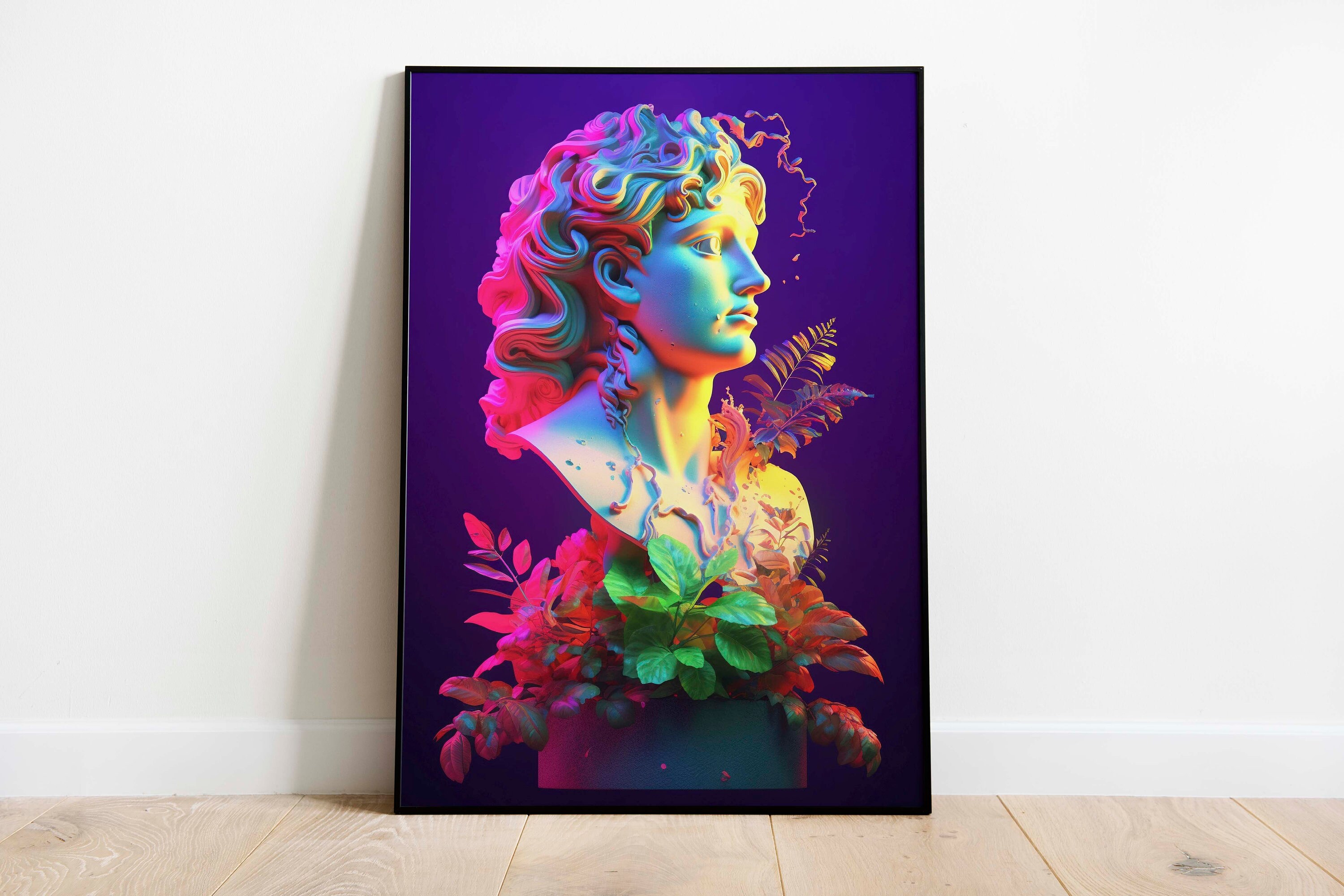 Radiant Pride: Greek God Statue Print Celebrating Same-sex Romantic and ...