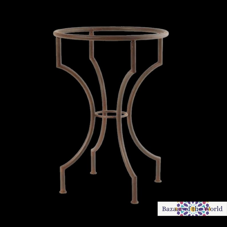 AMIRA Handcrafted Moroccan Mosaic Zellige Wrought Iron Table Authentic Artisan Craftsmanship ...